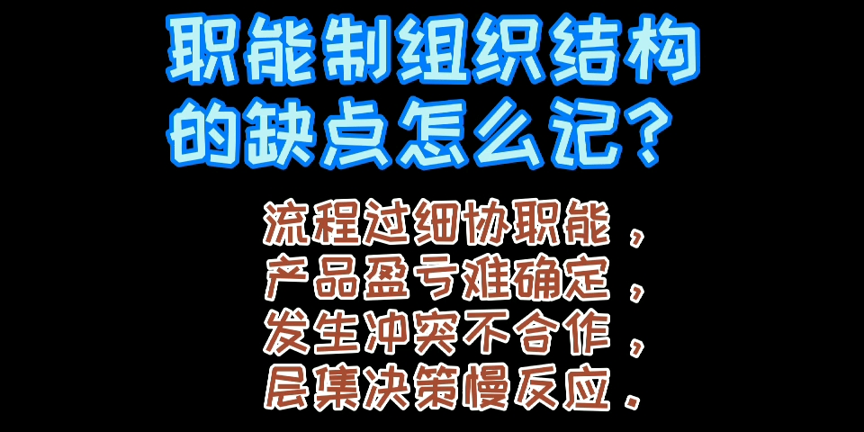 背诗考注会-CPA注册会计师考试-战略-职能制组织结构的缺点-怎么记?