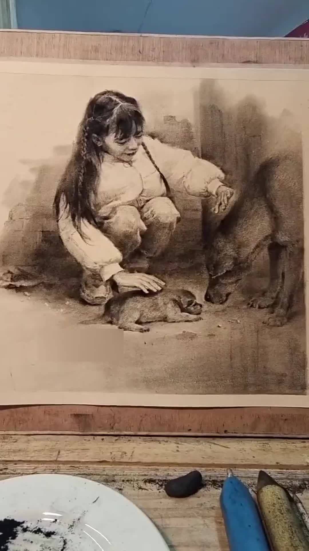 看这素描,质感逼真到“溢出屏幕”!