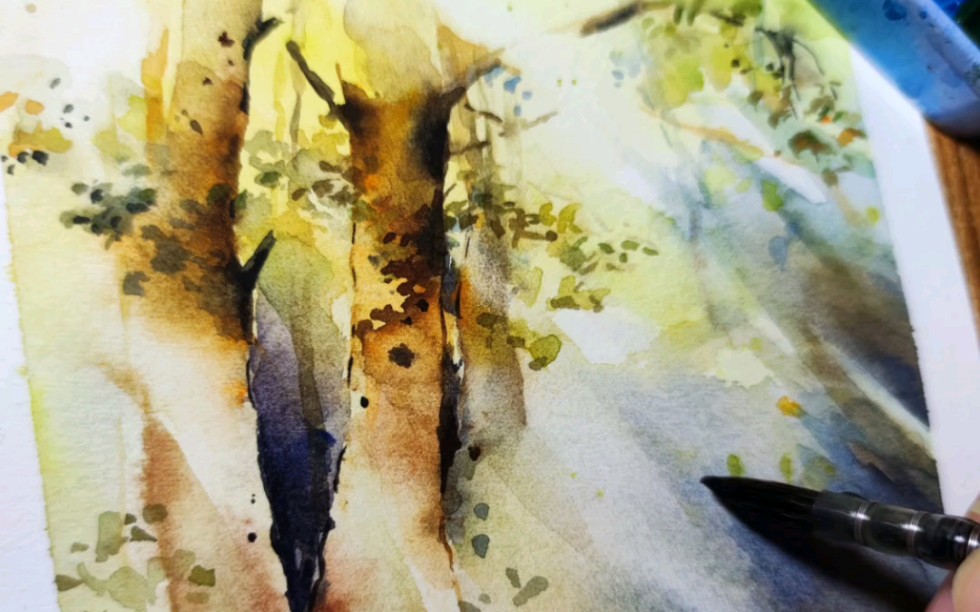 水彩‖丁达尔效应怎么画?