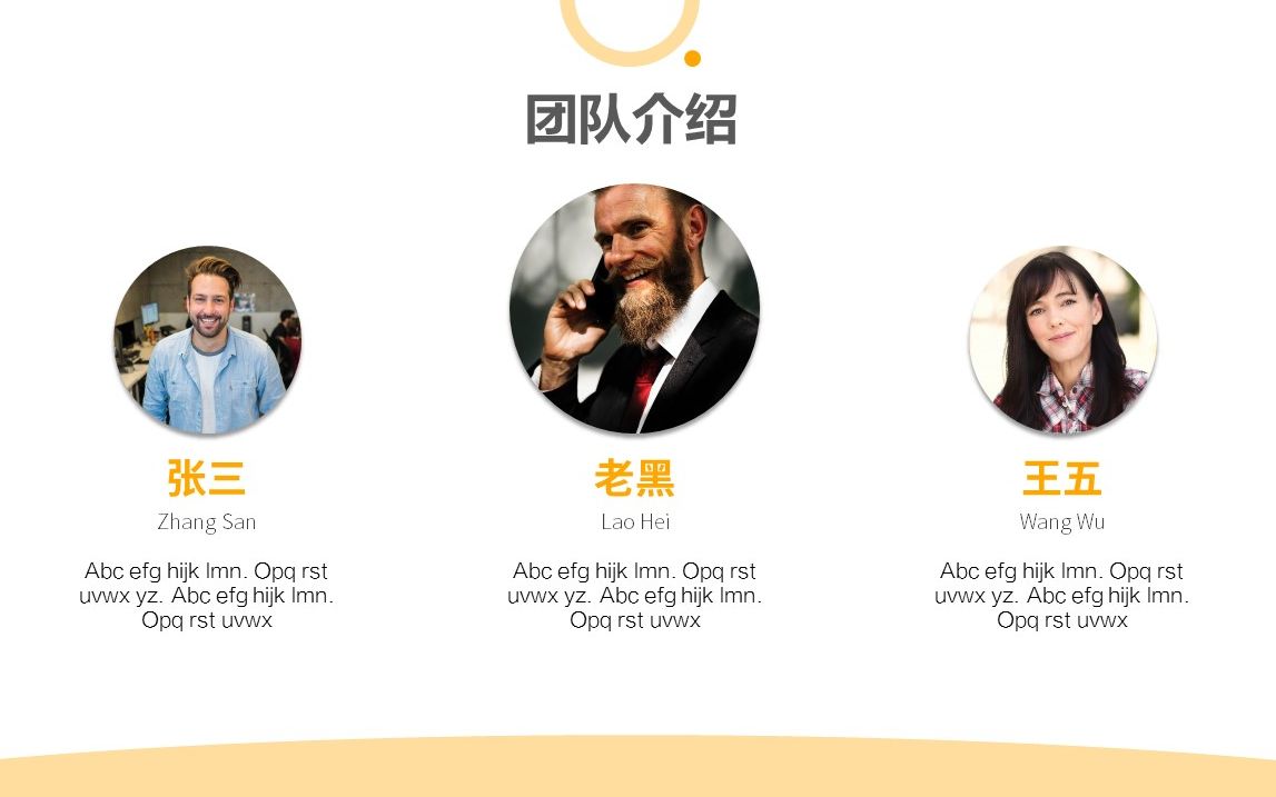 如何制作实用又好看的团队介绍页PPT