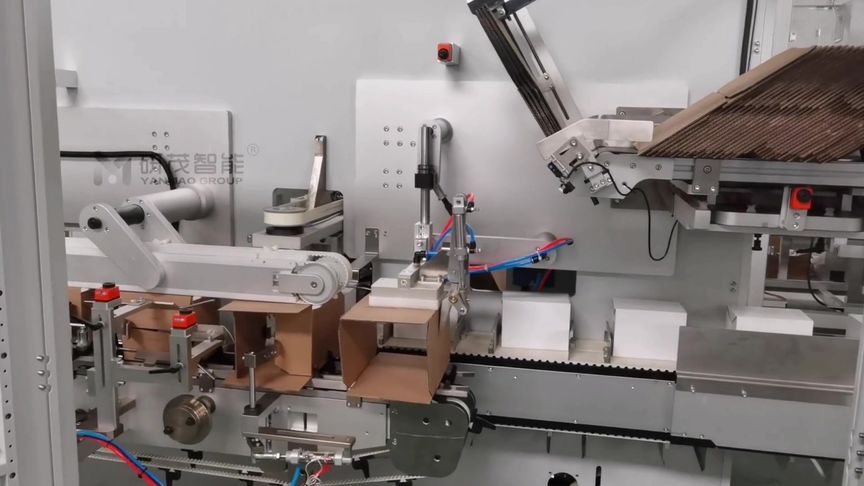 医疗器械产品装箱码箱#高速装箱#血压计开装封一体机