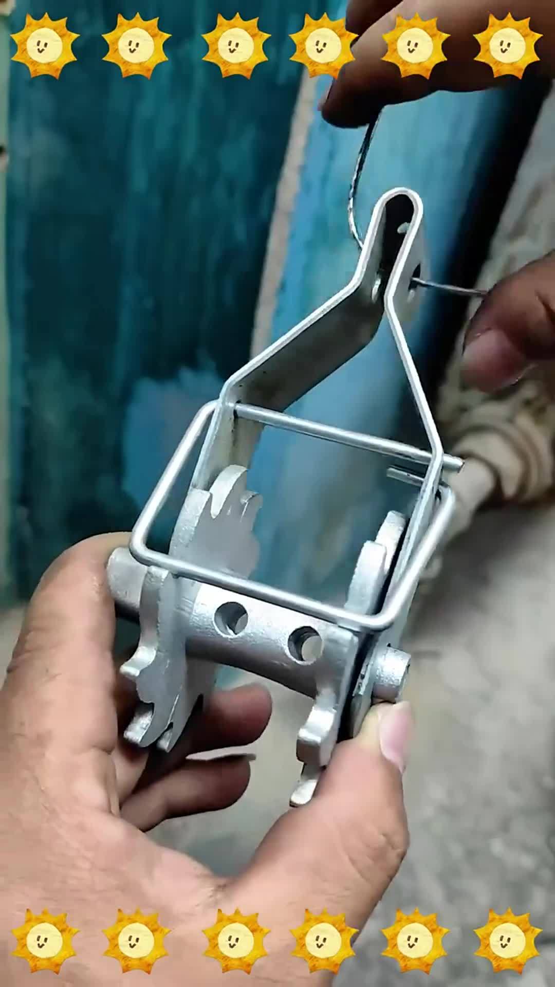 铸铁齿轮紧线器加厚加粗彩镀齿轮钢丝铁丝拉紧器铝轮紧绳器