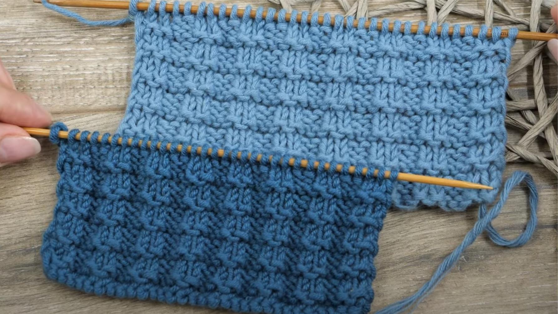 大方简约的花样才实用,双面浮雕格块条教程,简单易学双面皆可用