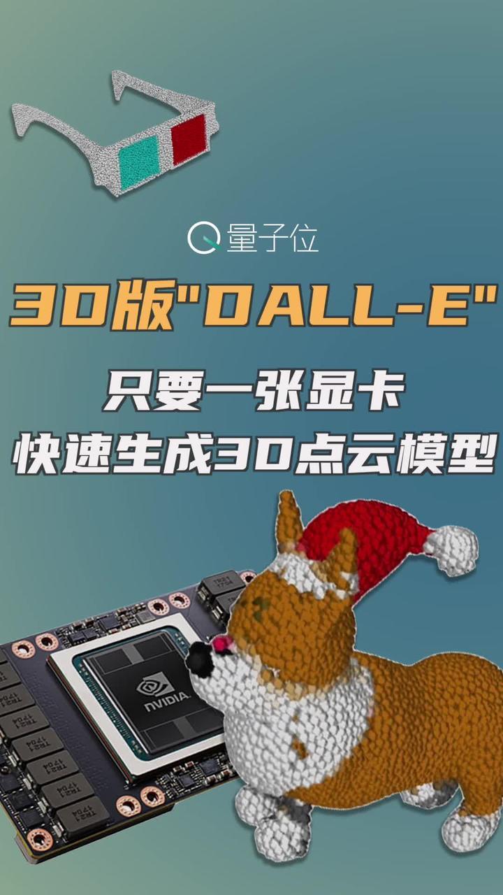 3D版"DALL-E":只要一张显卡,快速生成3D点云模型。Open AI最近推出...