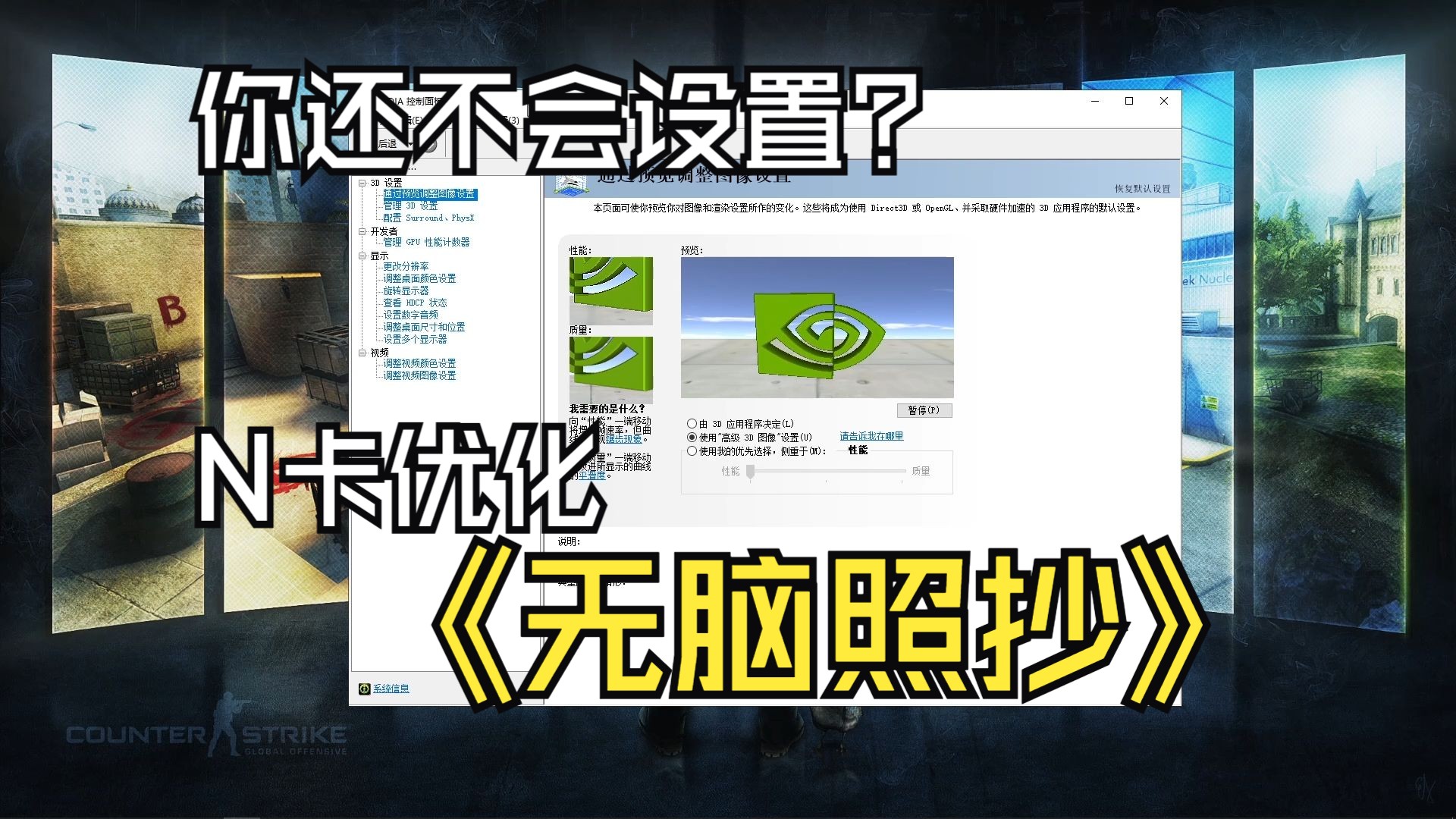 CS2《N卡驱动控制面板以及优化游戏视频设置》