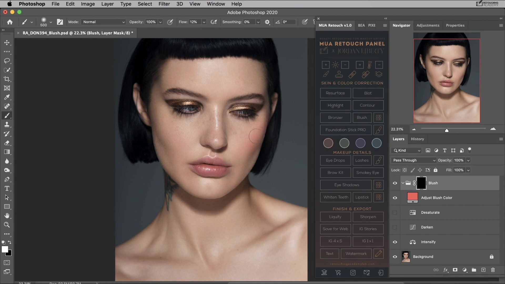 Photoshop人像精修皮肤美白磨皮修饰插件MUA Retouch Panel