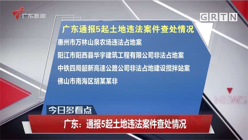 广东:通报5起土地违法案件查处情况