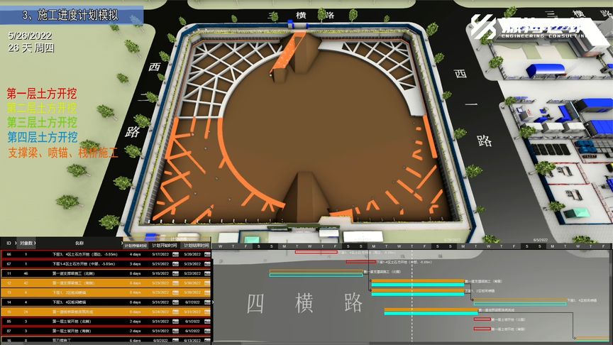 土方工程施工进度计划BIM模拟动画