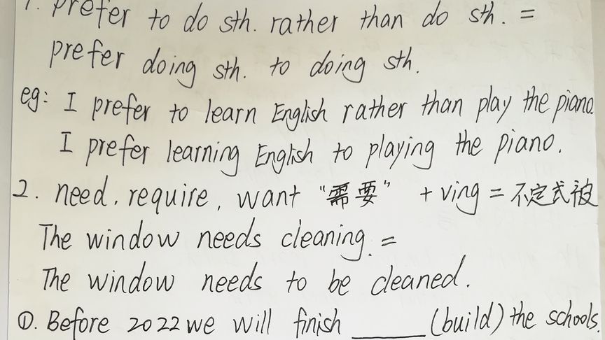 英语中need、require、want的两种同义句用法讲解,被动句这样写