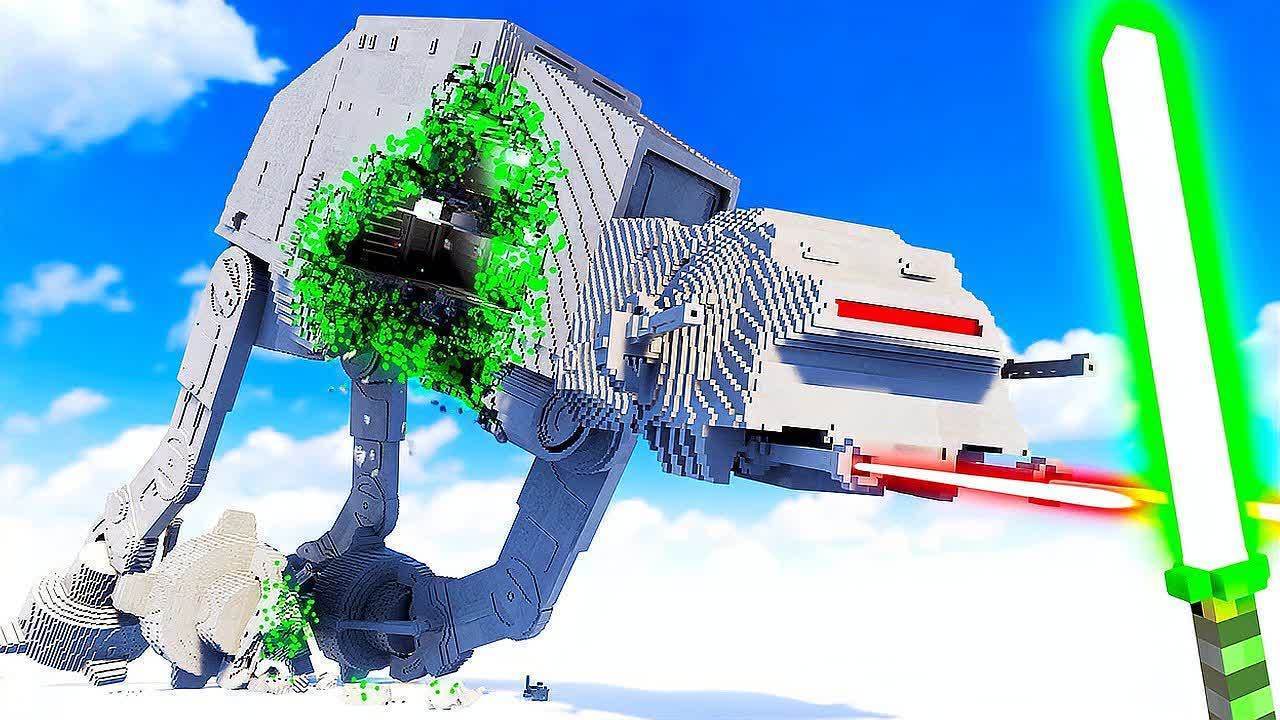 拆家模拟器:星球大战AI机械战甲挑战哥斯拉!