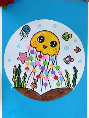 .画漂亮的海底世界,来看看都有哪些海洋动物吧##幼儿美术 #儿童画 #.