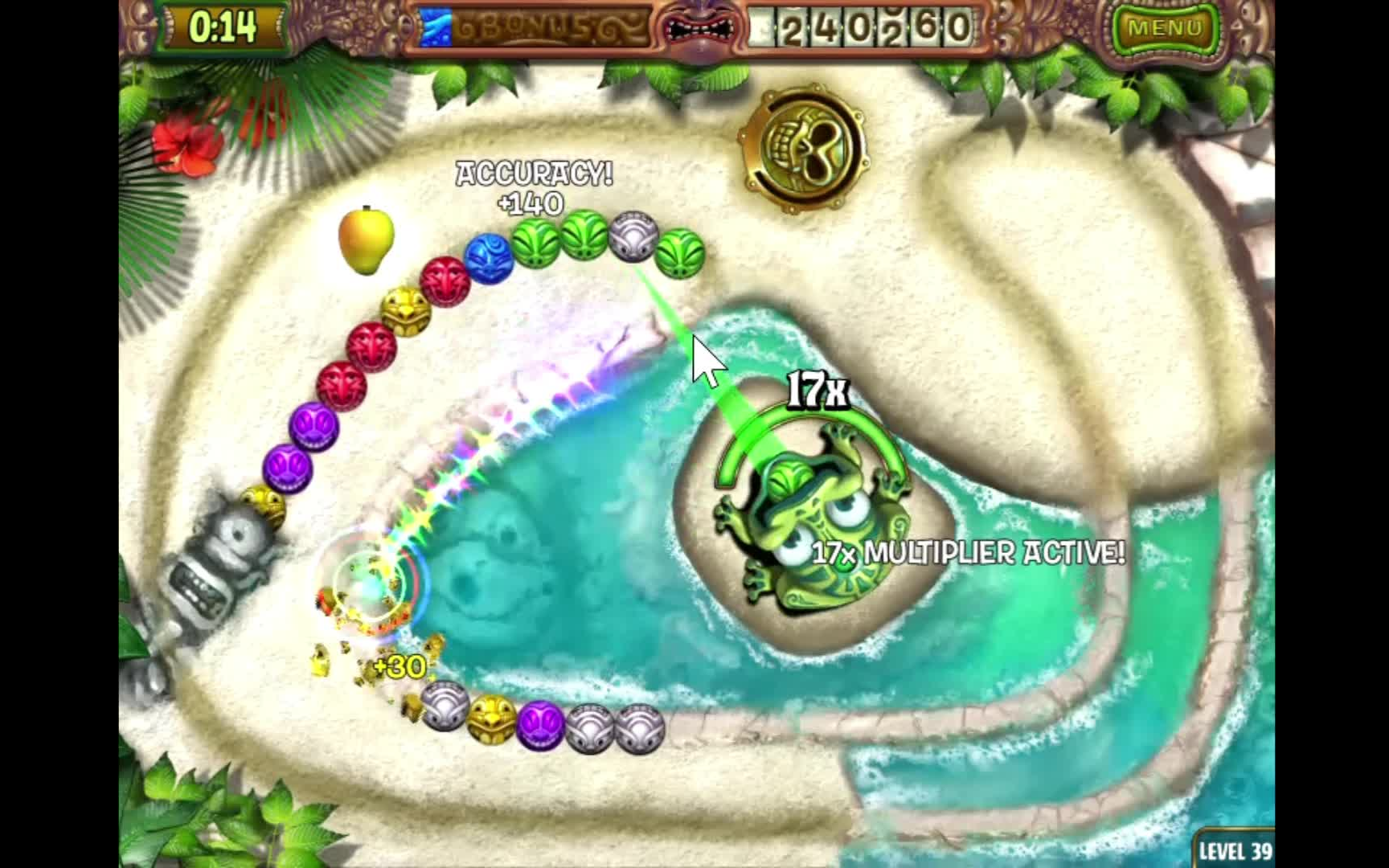 【祖玛的复仇】挑战模式全关卡Aced记录(Zone 4)