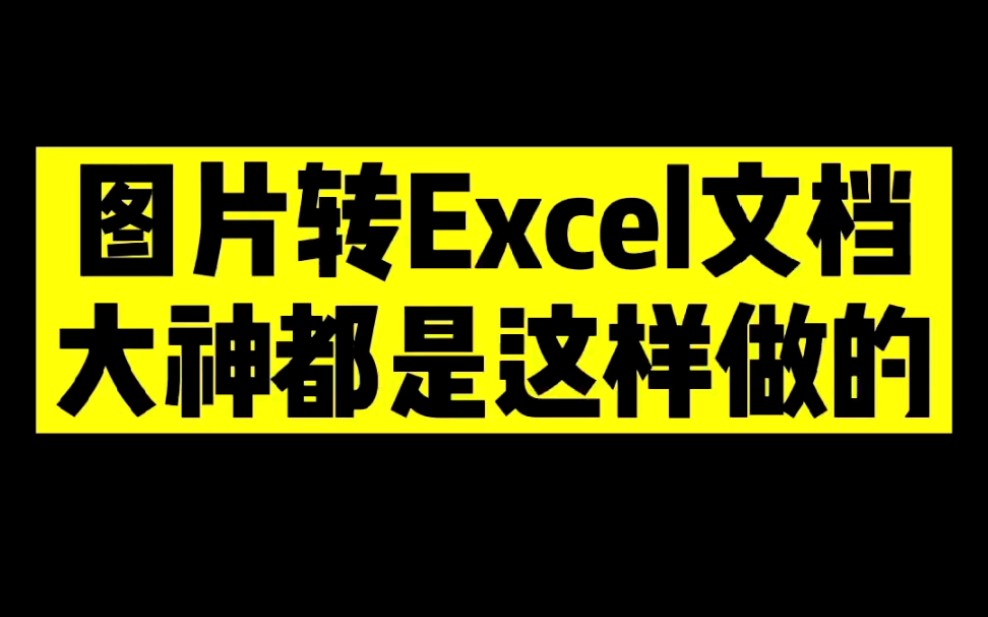 图片转Excel文档,大神都是这样做的