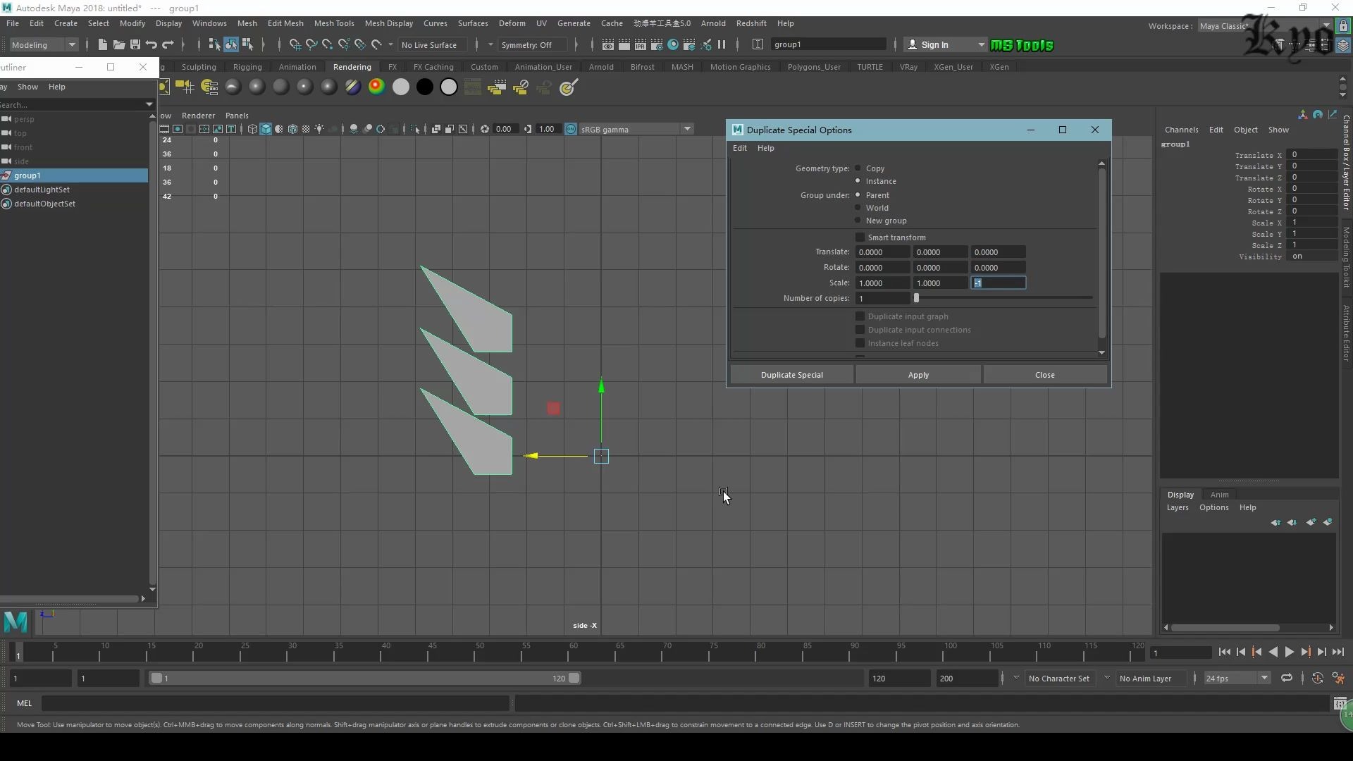 Kyo的maya小技巧-对称命令的使用方法