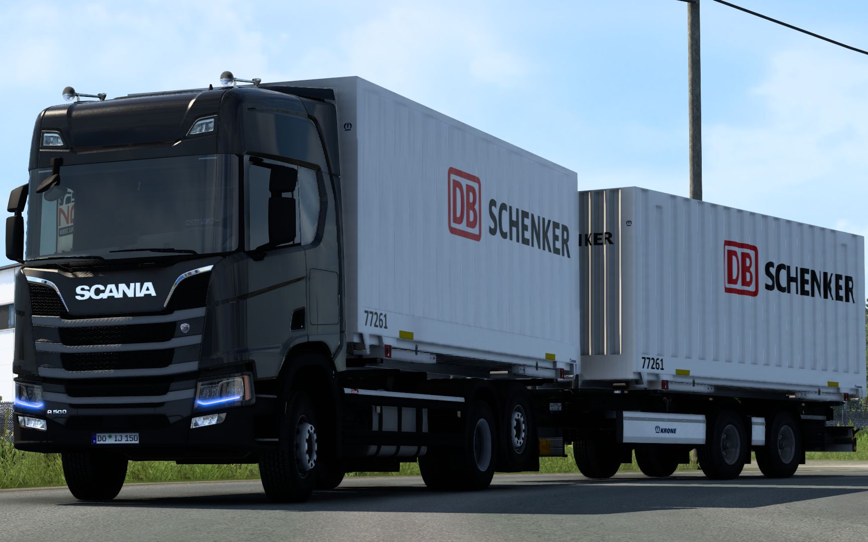 欧洲卡车模拟2 驾驶SCANIA 斯堪尼亚中置轴挂车货物运输 欧卡2