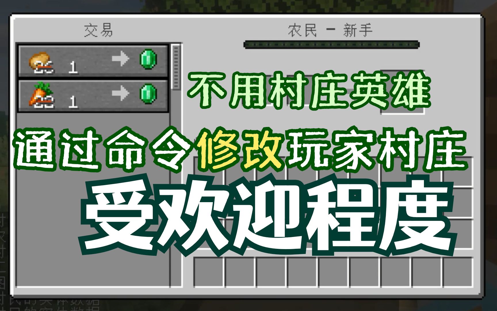 使用命令提高玩家在村庄中的受欢迎程度【Minecraft命令演示】