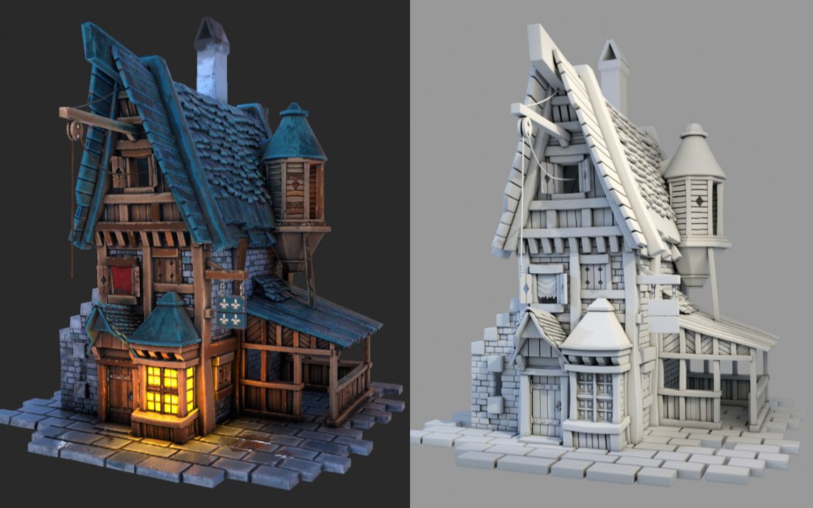 【3dMAX建模】用3dmax教你制作完整“瓦片老房”,场景搭建技巧讲解