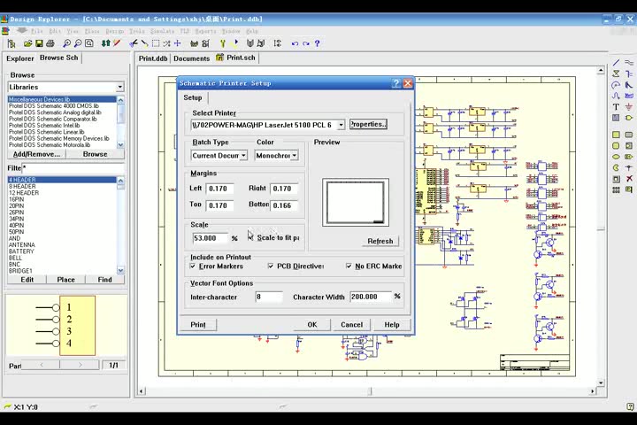 protel99se基本视频教程-- 原理图拼接打印_