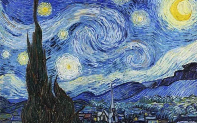 如何用油画棒画出梵高的星月夜