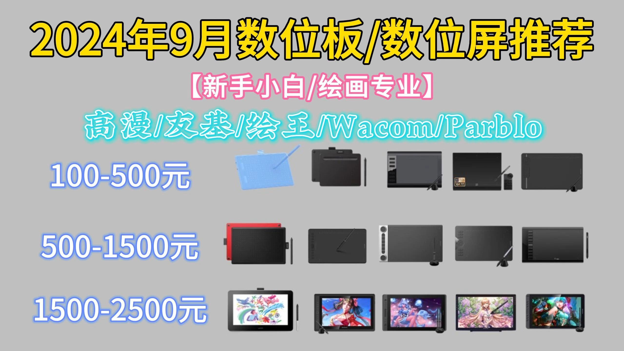 ...数位屏推荐指南——Wacom、绘王、XPPen、友基、高漫等数位板/...