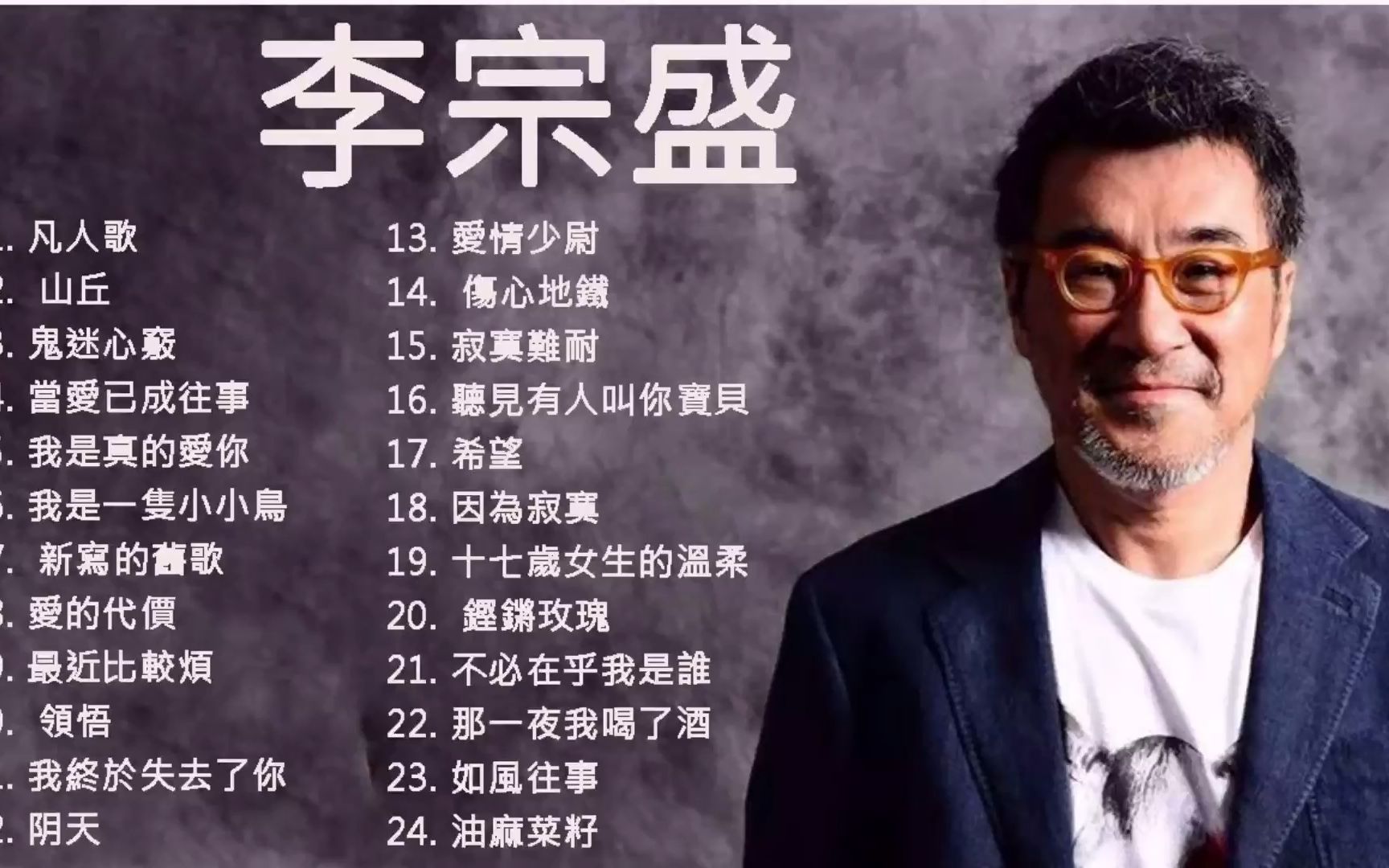 【时光音悦汇】李宗盛金曲经典合集/年少不知李宗盛,再听已是歌中人