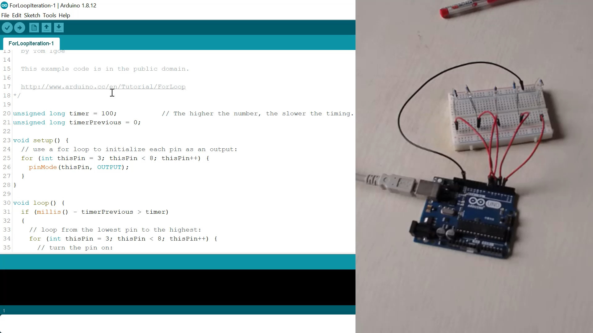lesson 23 - 流水灯 - for 语句循环嵌套 - 一维数组