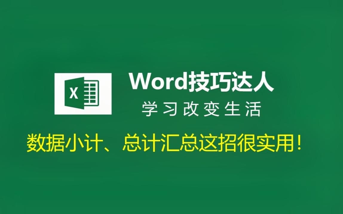 对数据进行小计、总计汇总求和,这招超级实用!#学浪计划