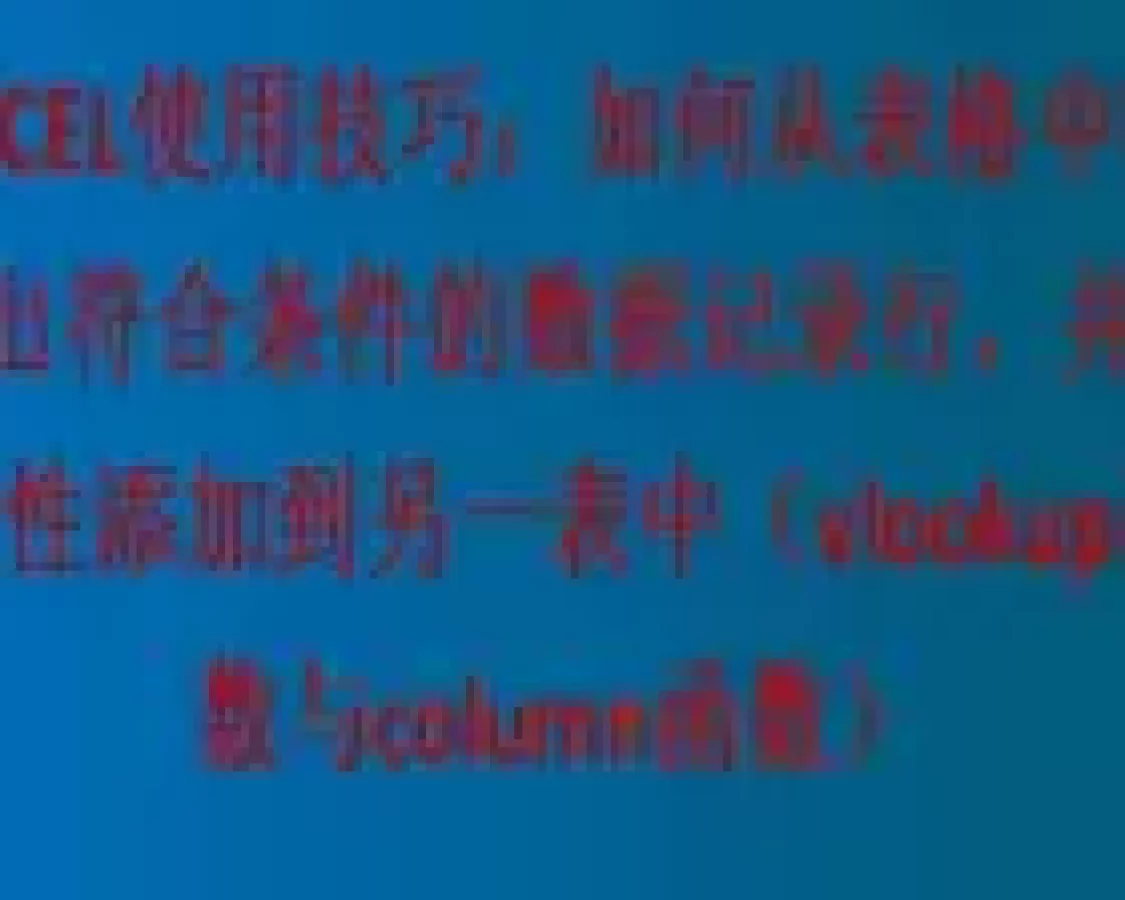 EXCEL使用技巧: 如何从表格中筛找出符合条件的数据记录行(...