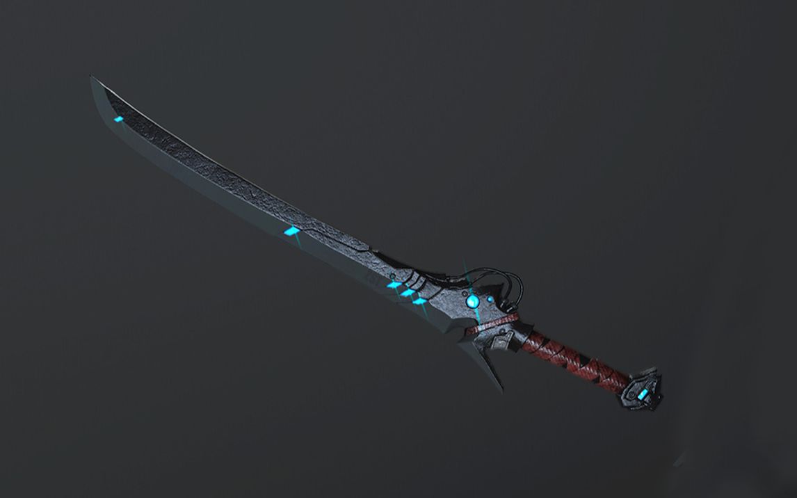 【3DMAX基础】武器刀建模完整全流程制作讲解。模型,UV,sp材质...