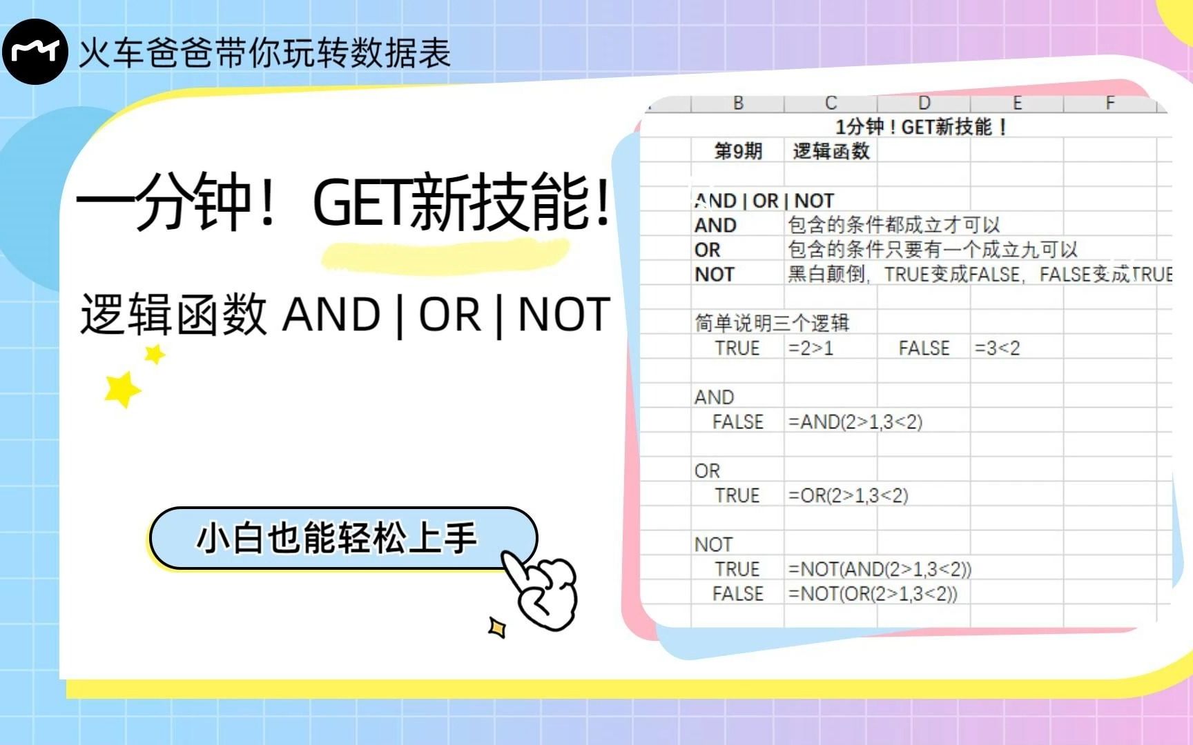 一分钟!GET新技能!逻辑函数AND、OR、NOT!
