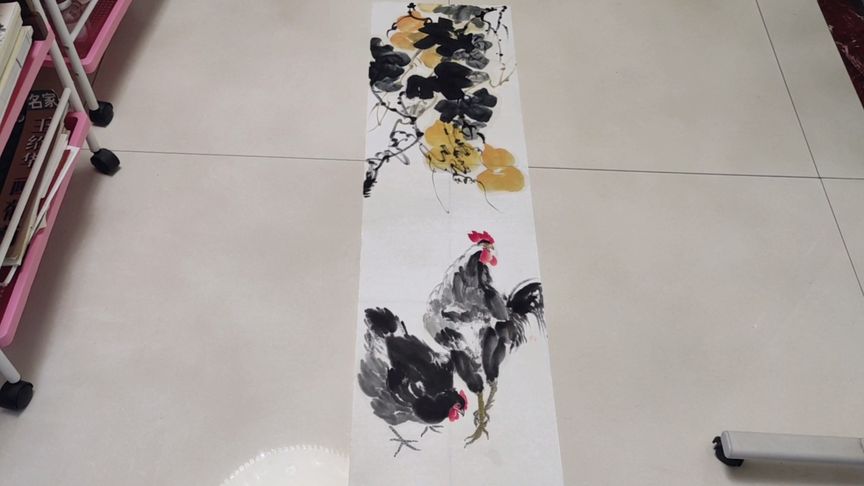 写意国画鸡与葫芦的画法,原来可以这样运笔