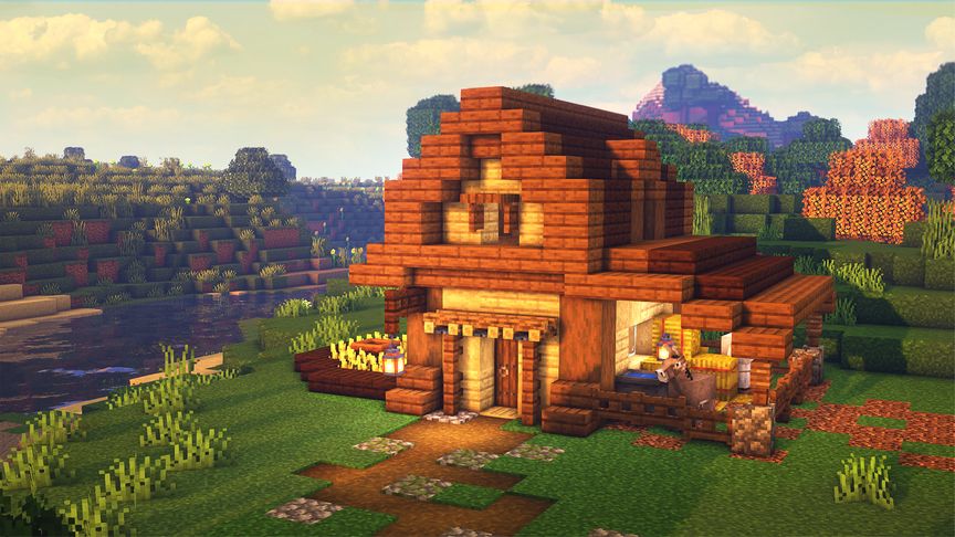 【我的世界建筑教学】新手生存小木屋搭建~