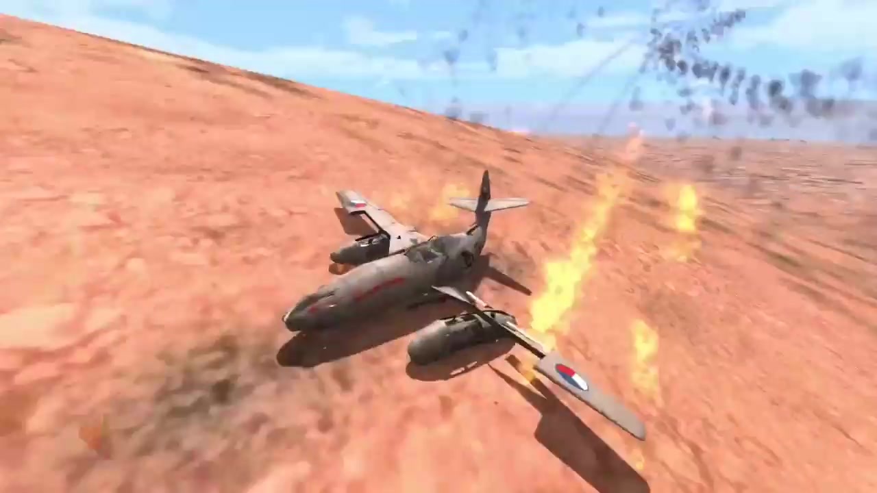 模拟各种飞机在空中遭到攻击失去控制坠毁,.