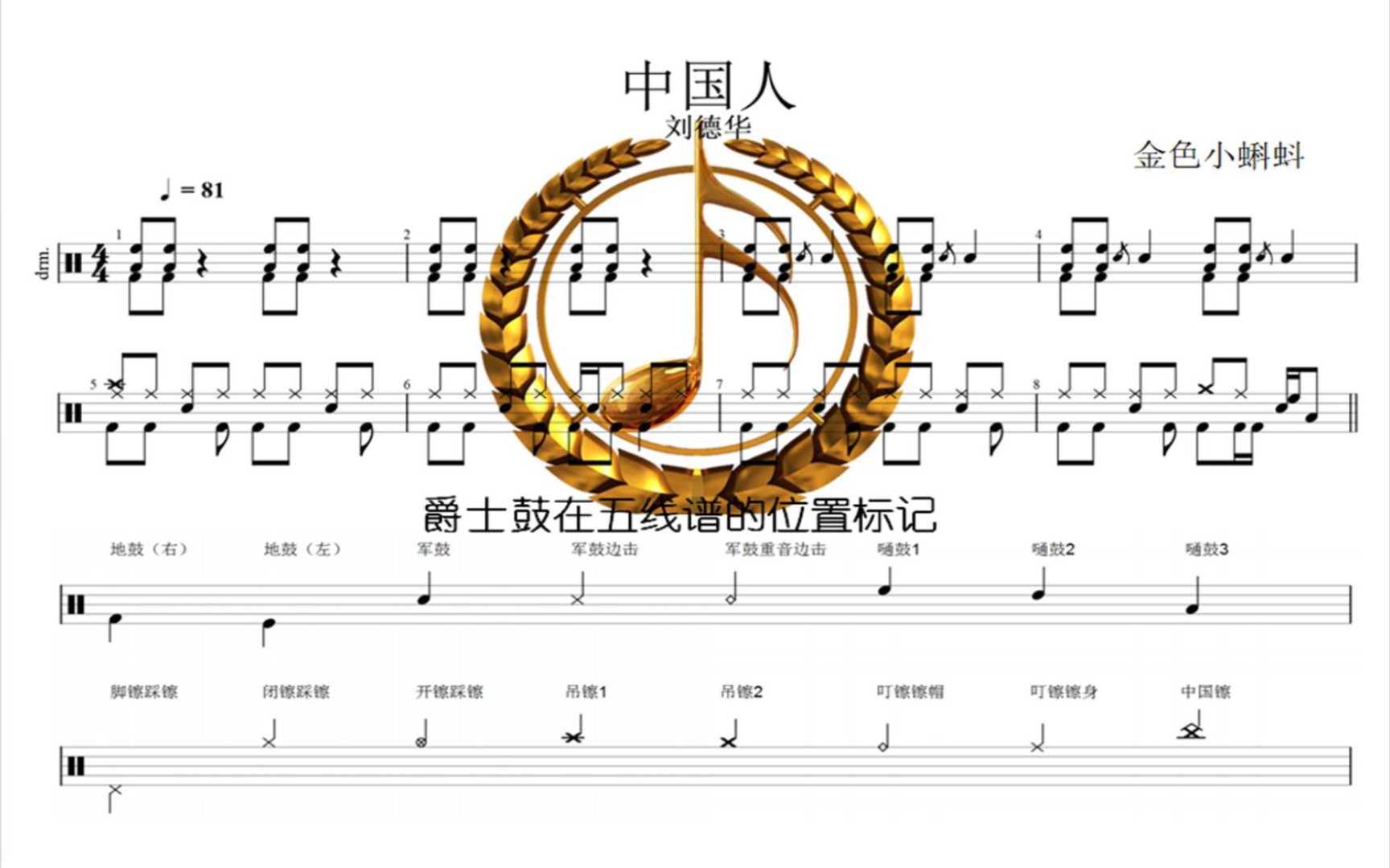 ...【刘德华】爵士鼓、架子鼓、专业鼓谱、制作鼓谱、动态鼓谱、歌词版