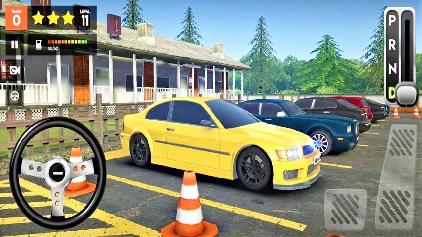 豪华轿车奇趣模拟倒车停车小游戏