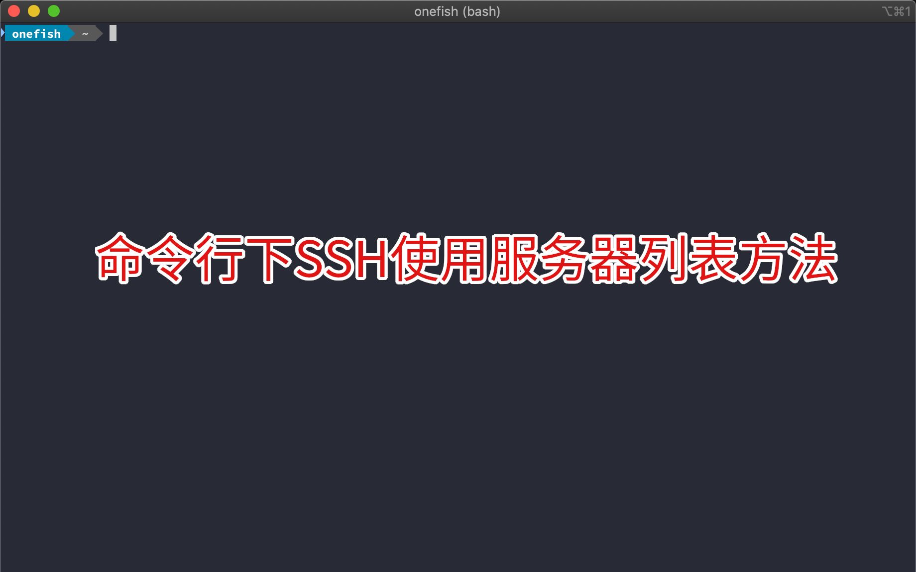 命令行下SSH使用类服务器列表方法