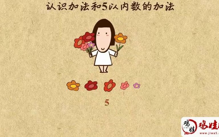 【08】 认识加法和5以内数的加法【鸡娃网】 动画知识点讲解 一年级...