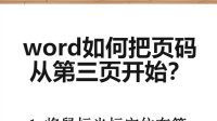 word如何把页码从第三页开始