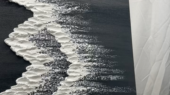 丙烯画丨肌理画丨装饰画就很奇怪,黑海明明很恐惧但却很吸引人去...