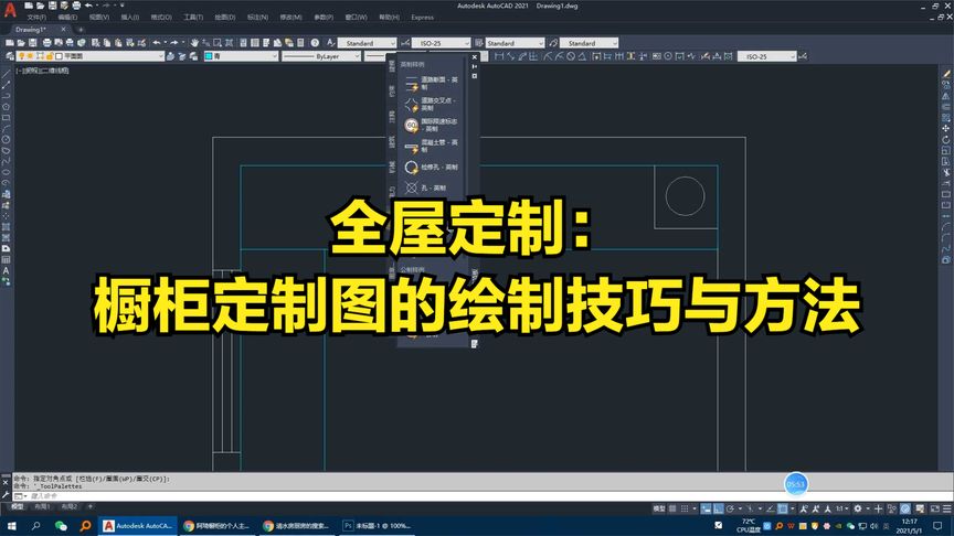 全屋定制教程:实例讲解cad厨房橱柜定制教程.mp4
