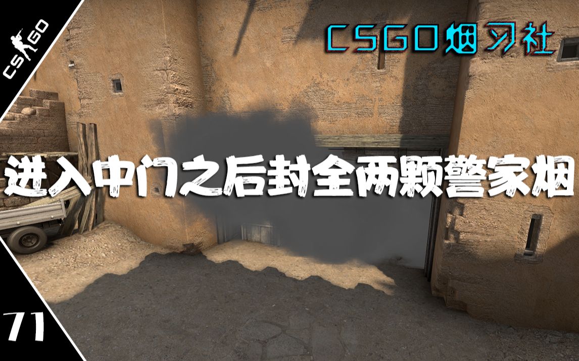 【CSGO烟习社】Dust2进入中门之后封全两颗警家烟 -71-