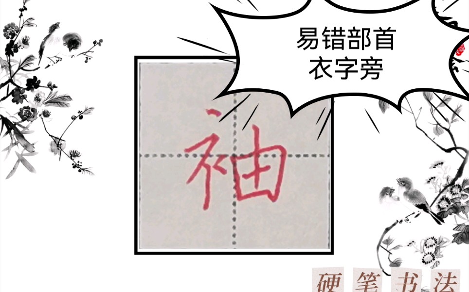 郭老师硬笔书法【楷书·衣字旁】