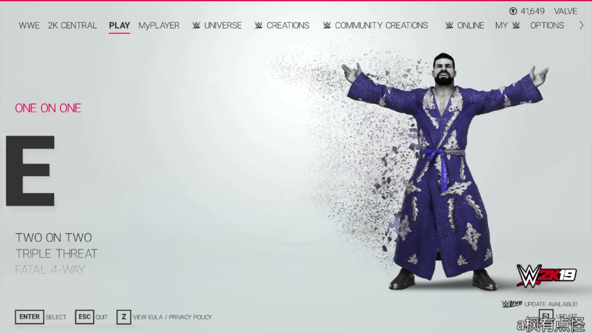 WWE2K19英文菜单翻译