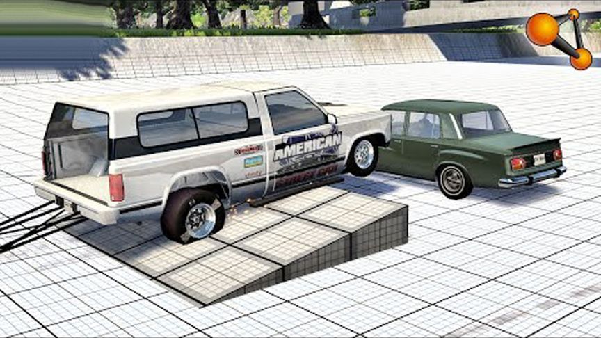 侧面撞击车辆测试 掀飞了车顶 拟真车祸模拟Beamng