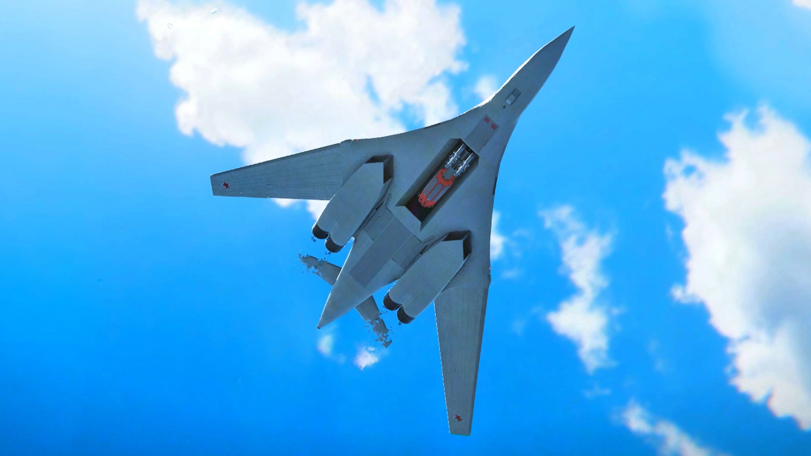 【现代战舰】图-160M"海盗旗"重型可变后掠翼超音速战略轰炸机。...