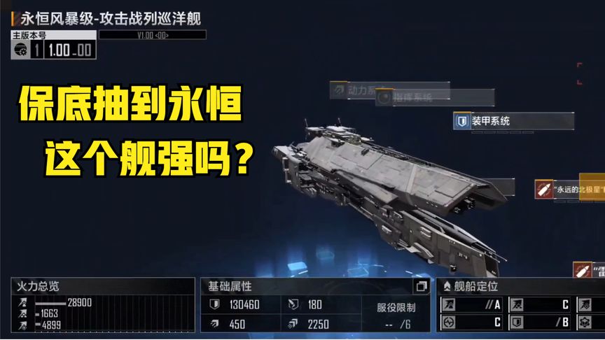 无尽拉格朗日:保底抽到永恒风暴级战列巡航舰,这个舰强吗?