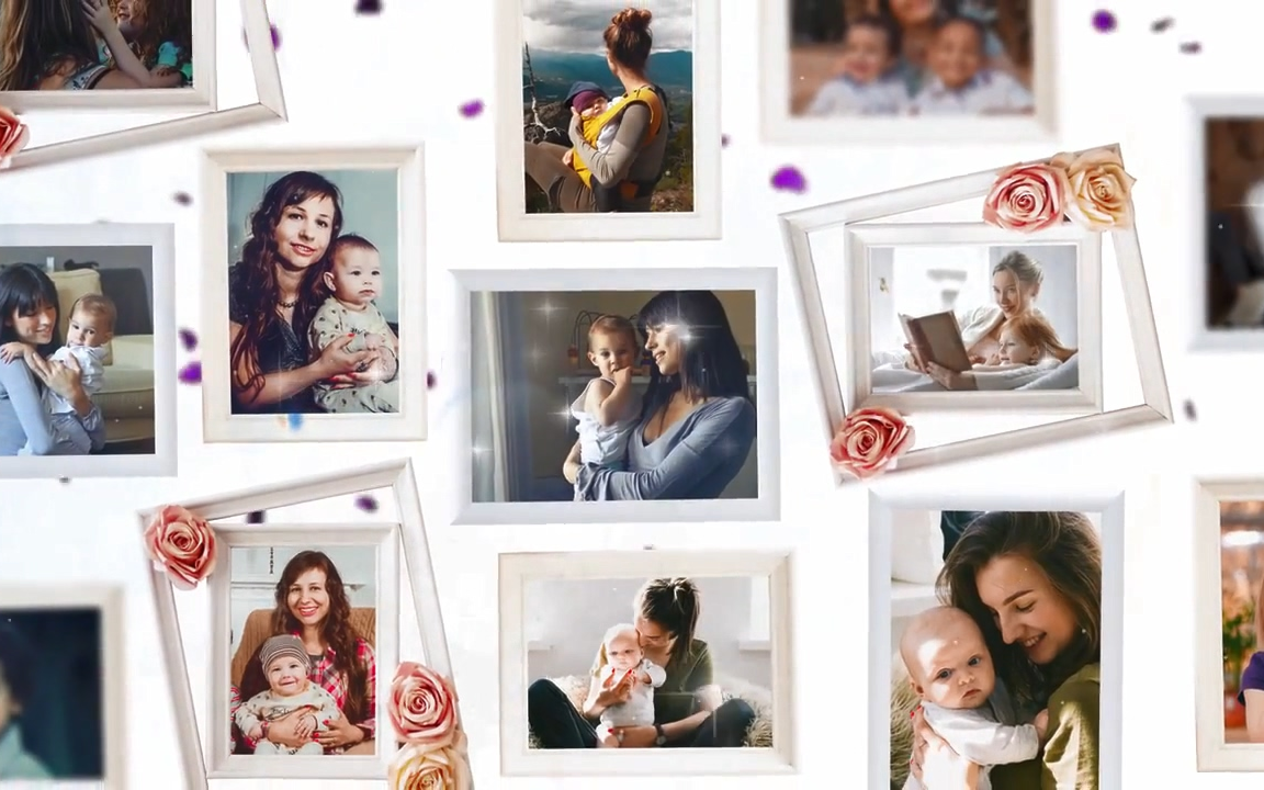 AE模板-相框效果的母亲节片头模板爱情片头模板