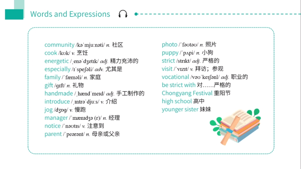 中职英语基础模块高一1单元单词拼读
