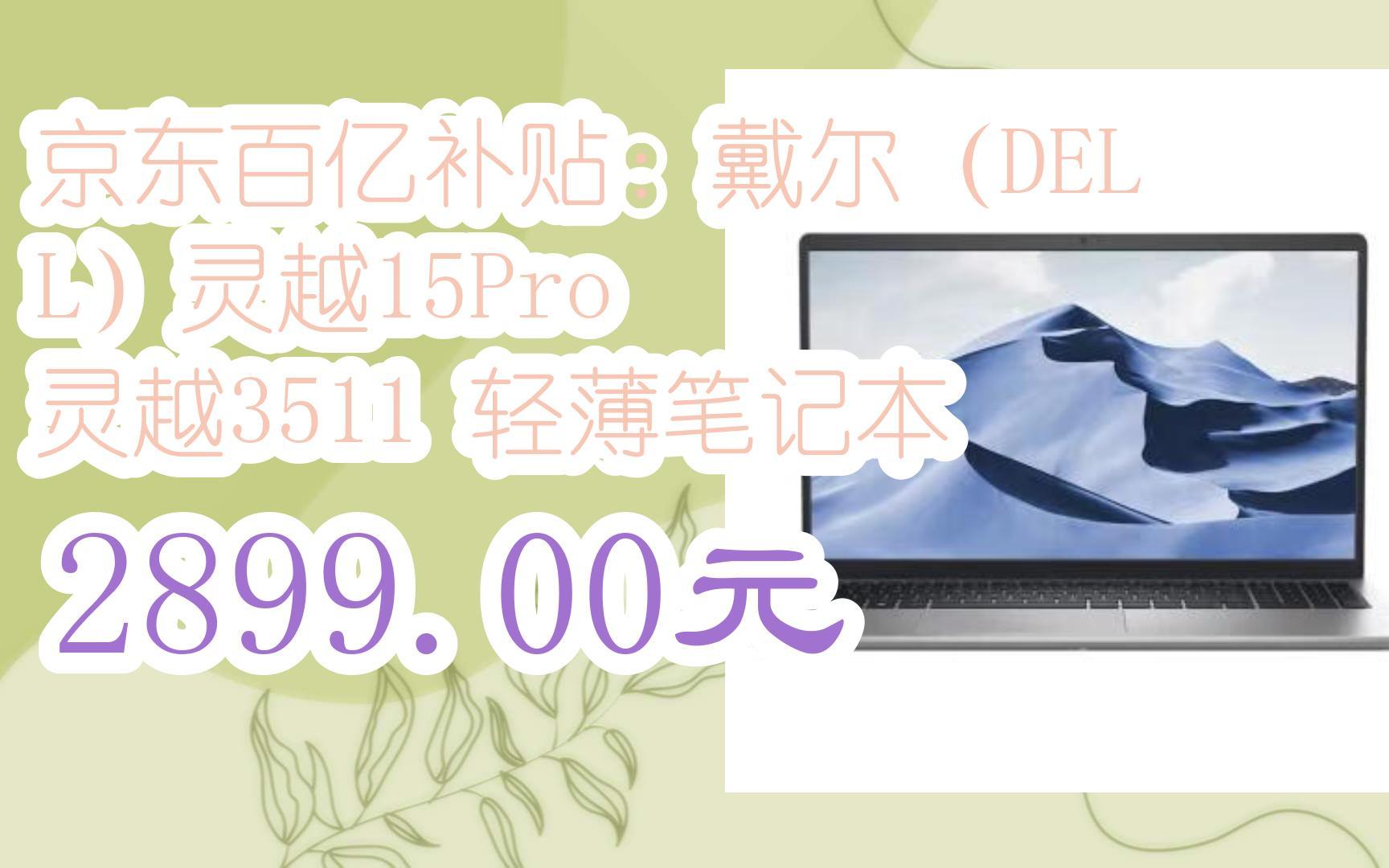漏洞价!京东百亿补贴:戴尔(DELL)灵越15Pro 灵越3511 轻薄笔记本 ...