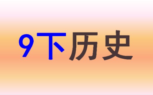 初中 9下历史